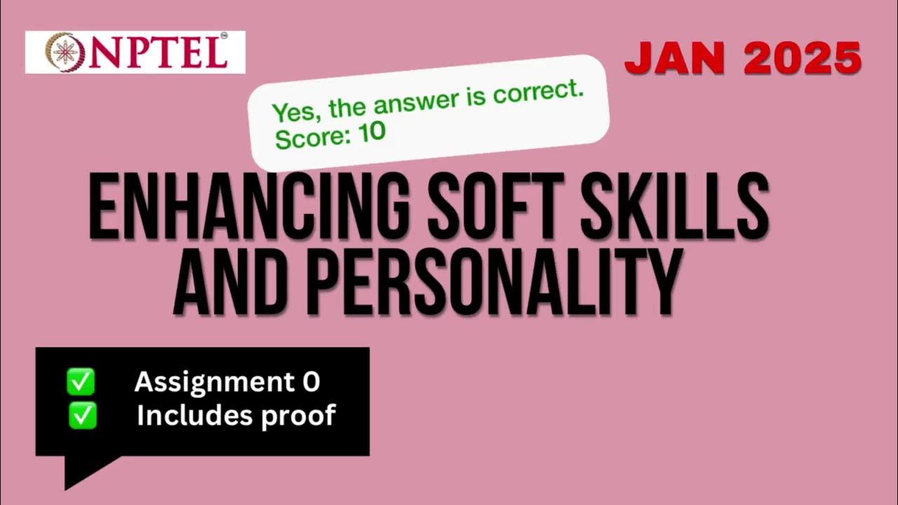Nptel Enhancing Soft Skills and Personality week 0 assignment answers 2025 | Assignment 0 - YouTube