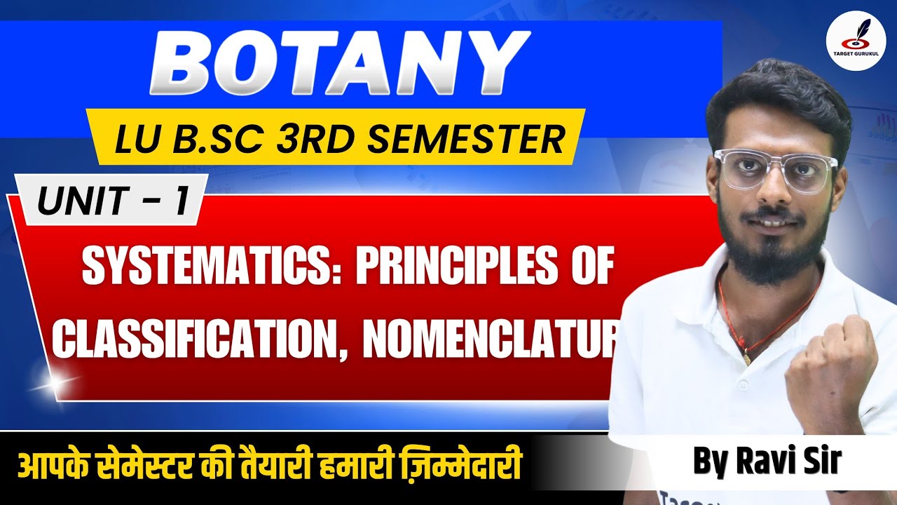 Systematics: Principles of Classification, Nomenclature | Botany B.Sc 3rd Semester | LU | Paper ...