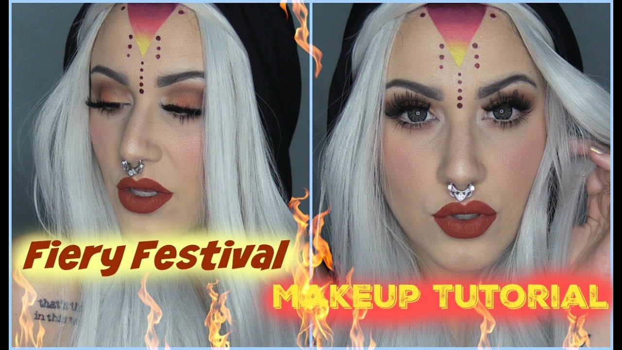 :::Fiery Festival Makeup Look::: - YouTube