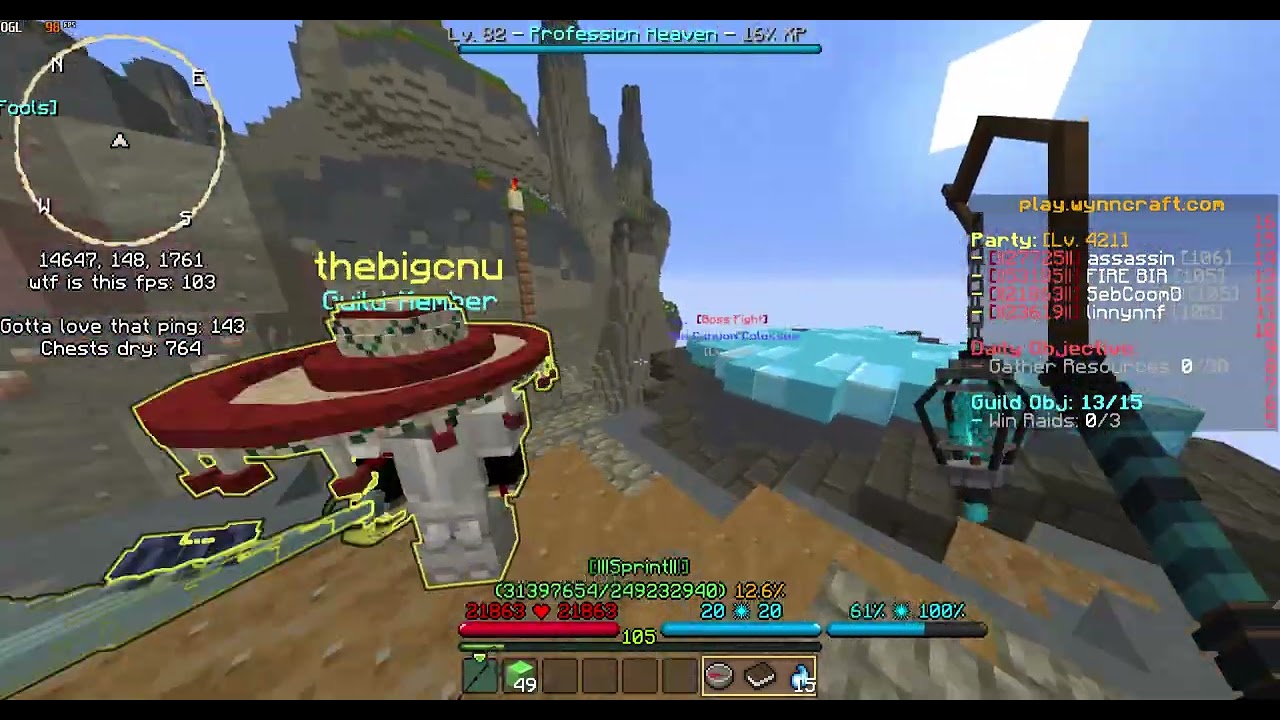 Wynncraft TCC Raid with 4 challenge mode classes - YouTube