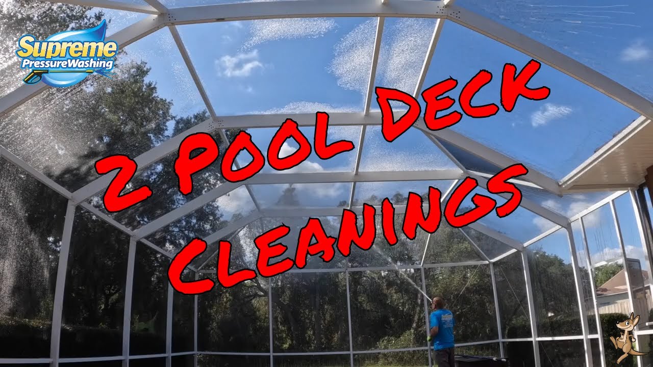 2 Pool Deck Cleanings | How to Clean a Pool Cage - YouTube