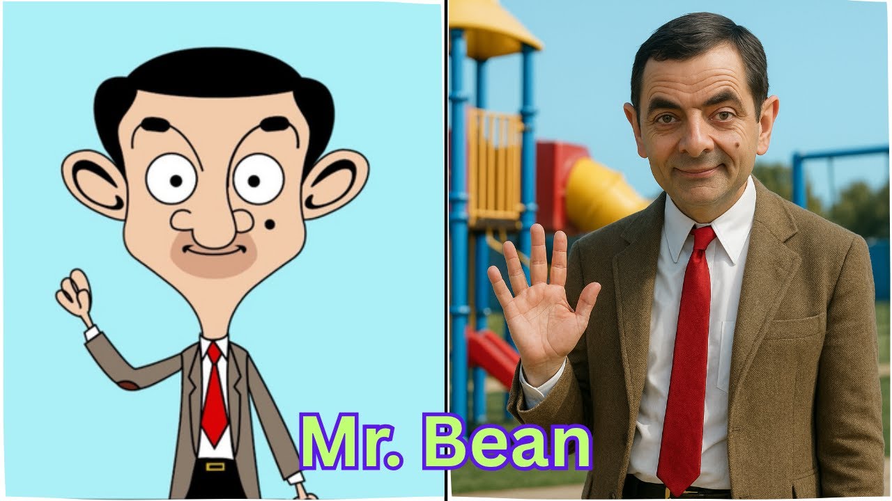 Mr. Bean Cartoon Characters In Real Life - YouTube