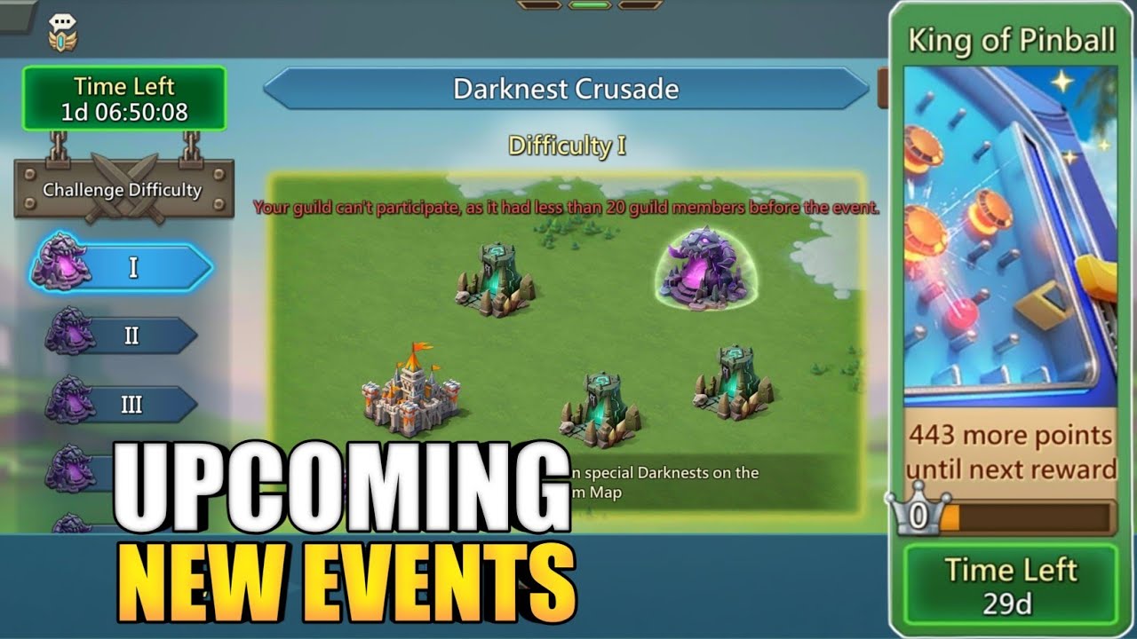 Lords mobile All New Upcoming Events Darknest Crusade | King Of ...