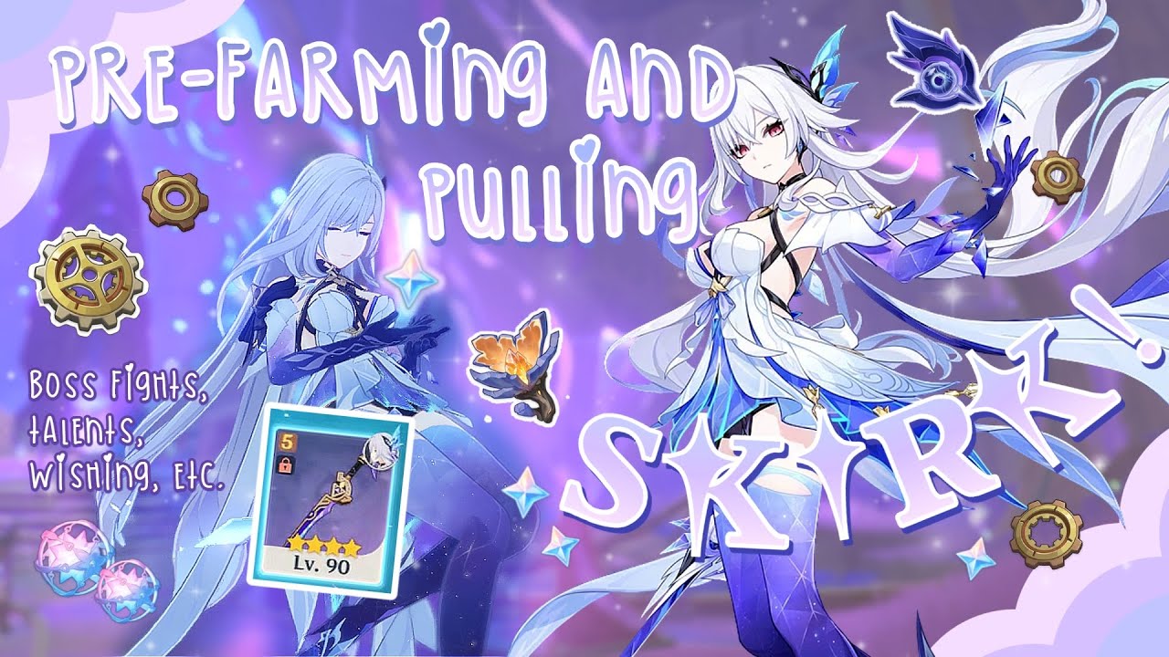 🦢 Pre-farming and wishing for Skirk! Cute genshin gameplay ...