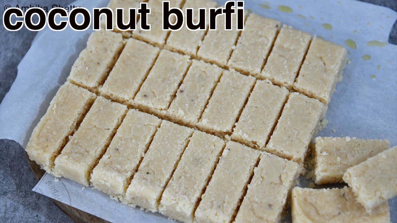 coconut burfi recipe | kobbari mithayi recipe - YouTube