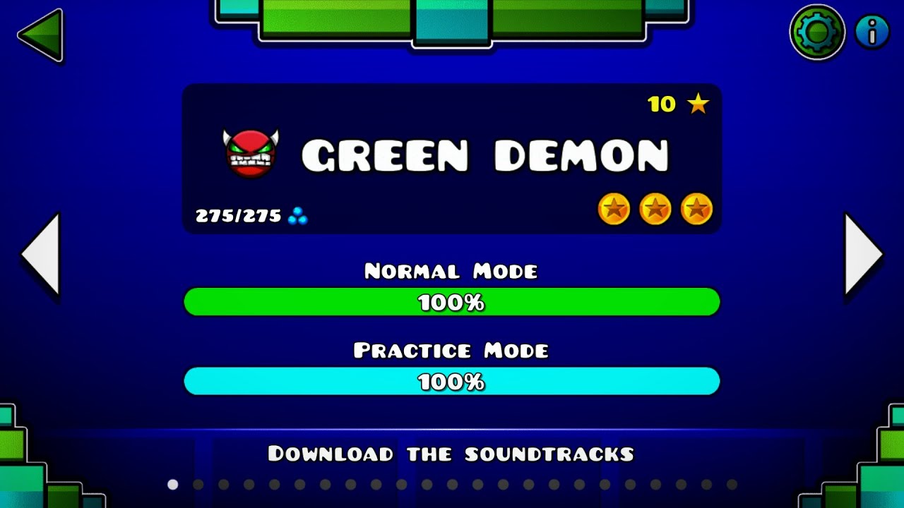 Geometry Dash- Green Demon complete - YouTube