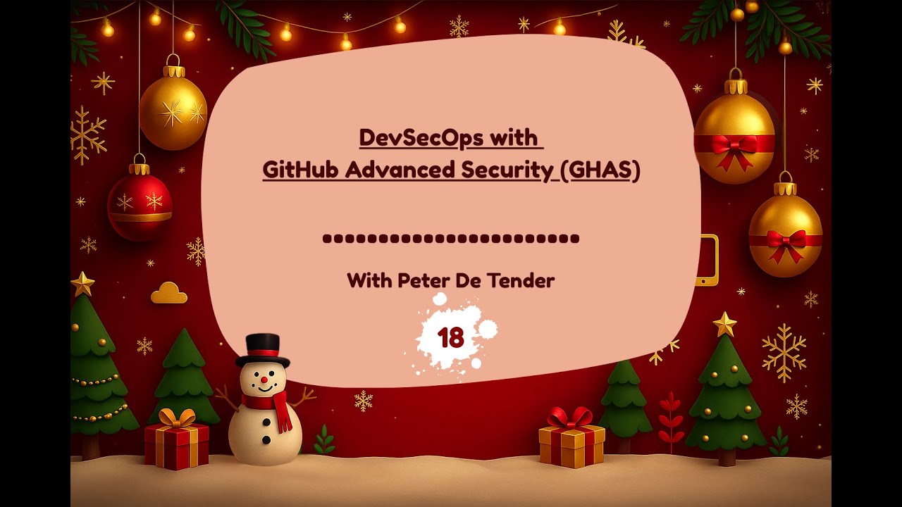 Day 18 - DevSecOps with GitHub Advanced Security (GHAS) - YouTube