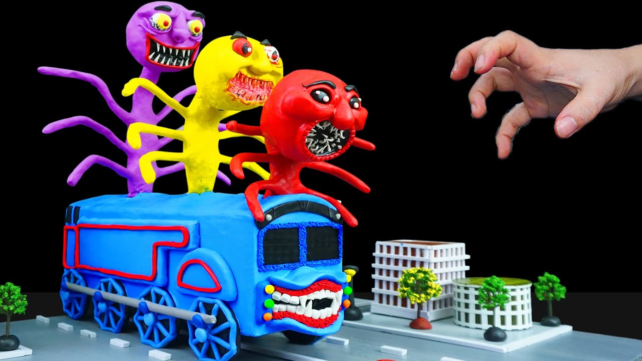 MAKING THOMAS TRAIN.EXE RAINBOW IN BUS EATER WITH CLAY | Trevor Henderson Creatures Clay - YouTube