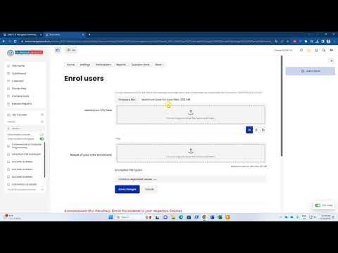 Moodle Bulk User Enrollment Tutorial Using Plugin Block - YouTube