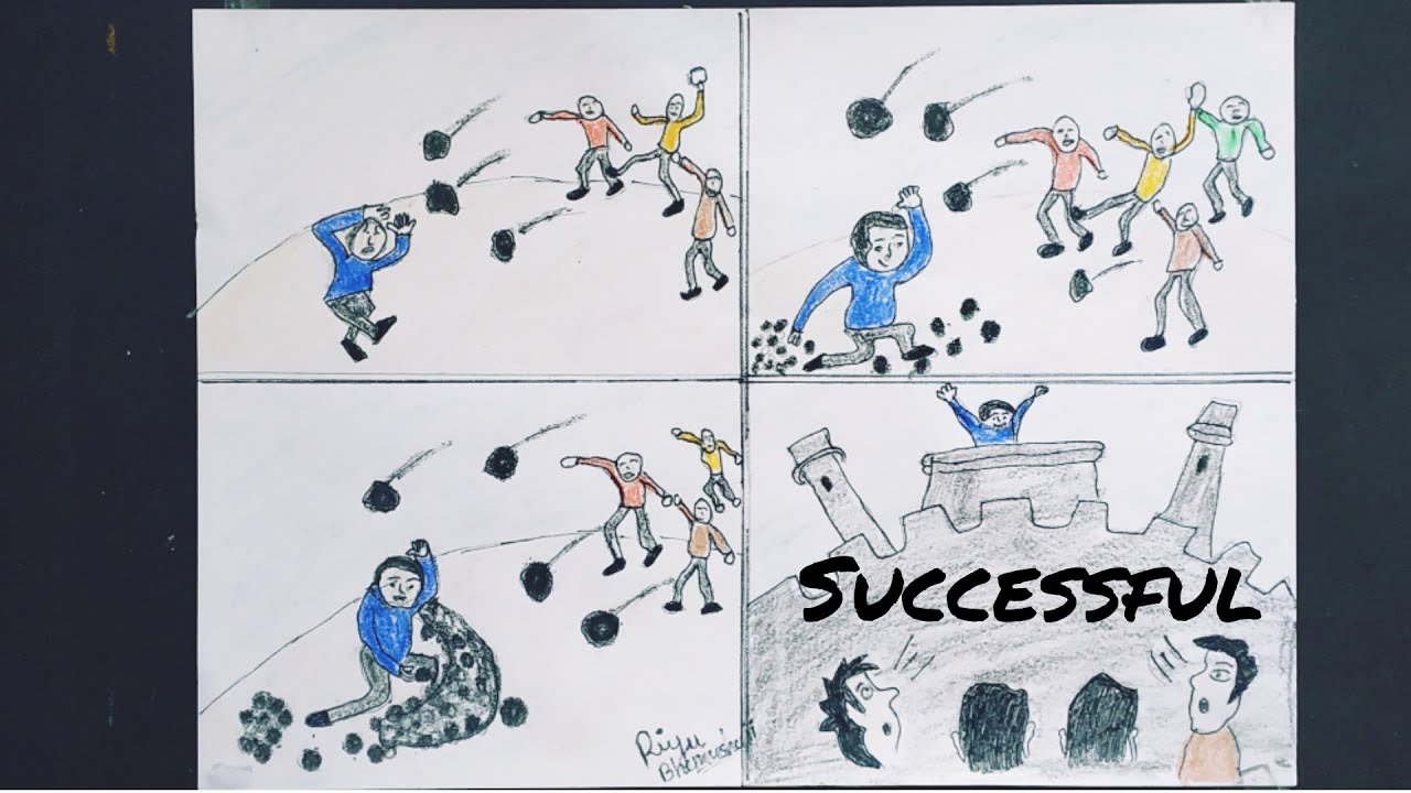 ||Drawing||people will Throw Stones at you Don't Throw them back ...