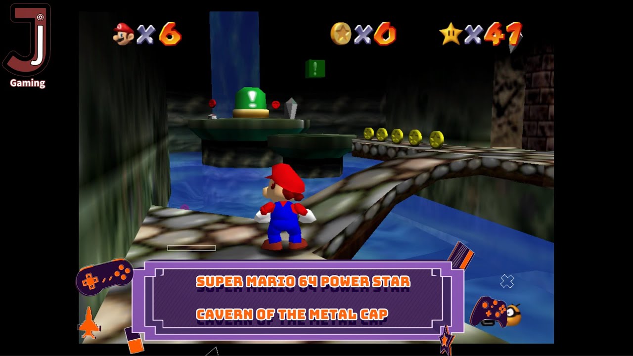 Super mario 64 Cavern of the metal cap Course 6 hazy maze cave Red ...