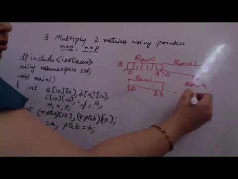 Pointers and 2D arrays - eg. matrix multiplication using pointers - YouTube