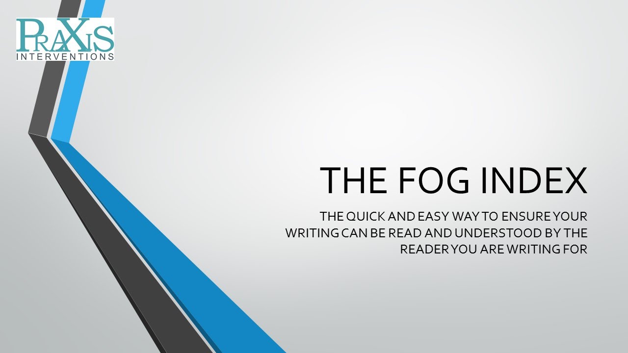THE FOG INDEX - YouTube