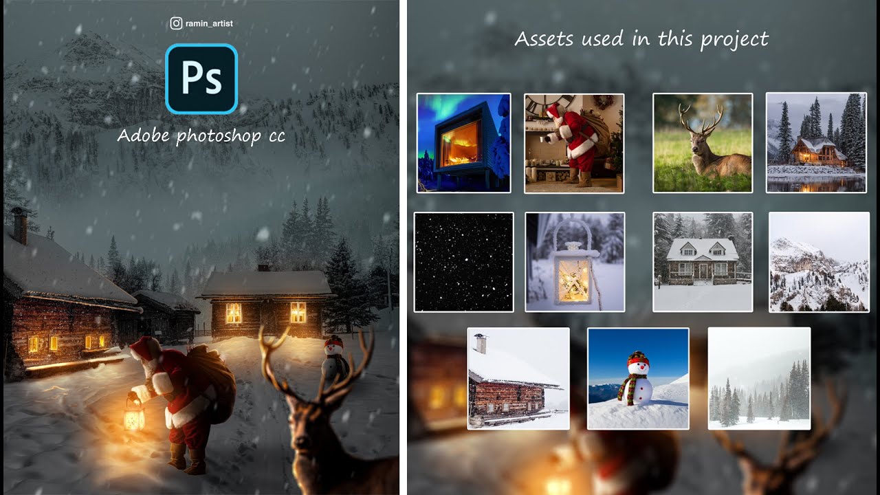 photoshop tutorial I Creating art on merry christmas I speed art # ...