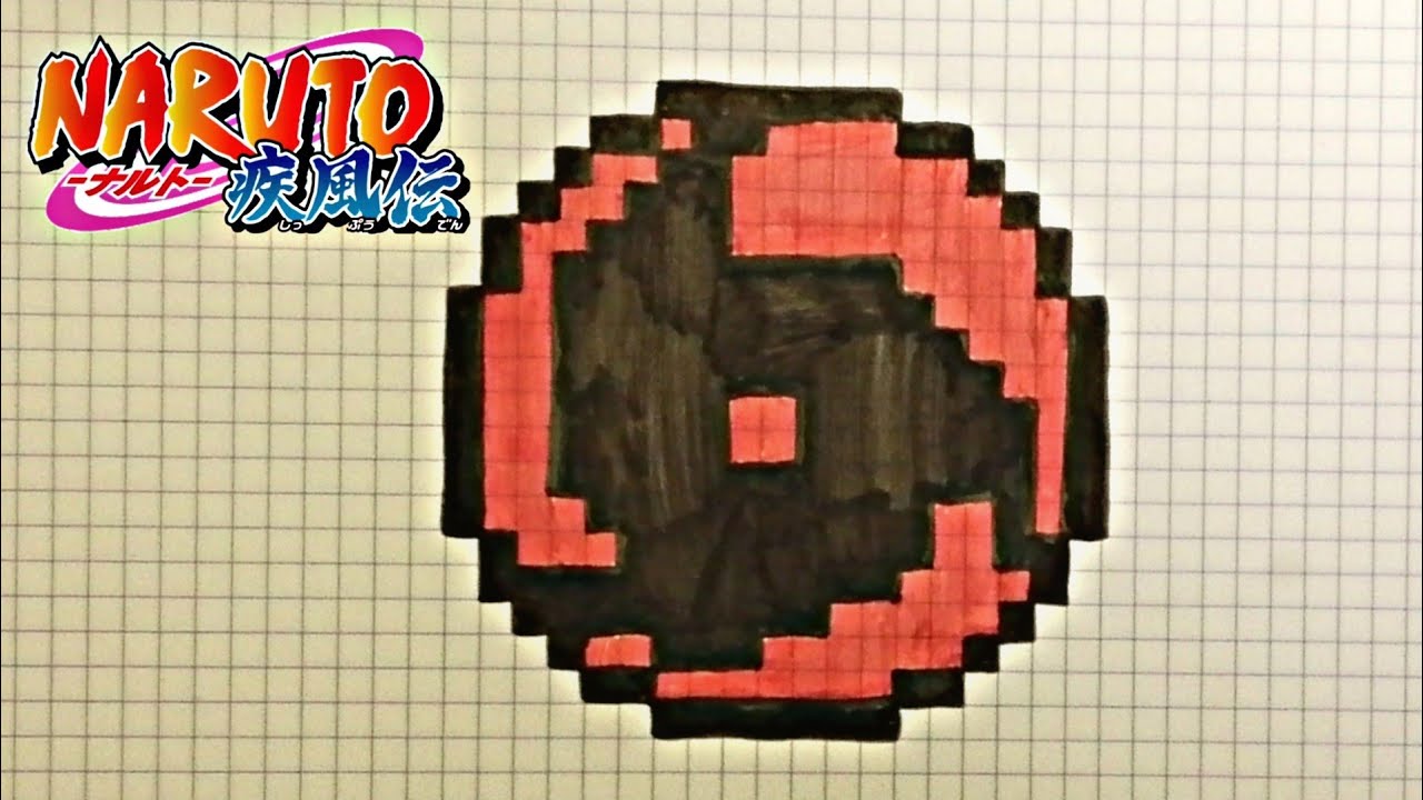 Tuto comment dessiner un sharingan pixel art naruto - YouTube