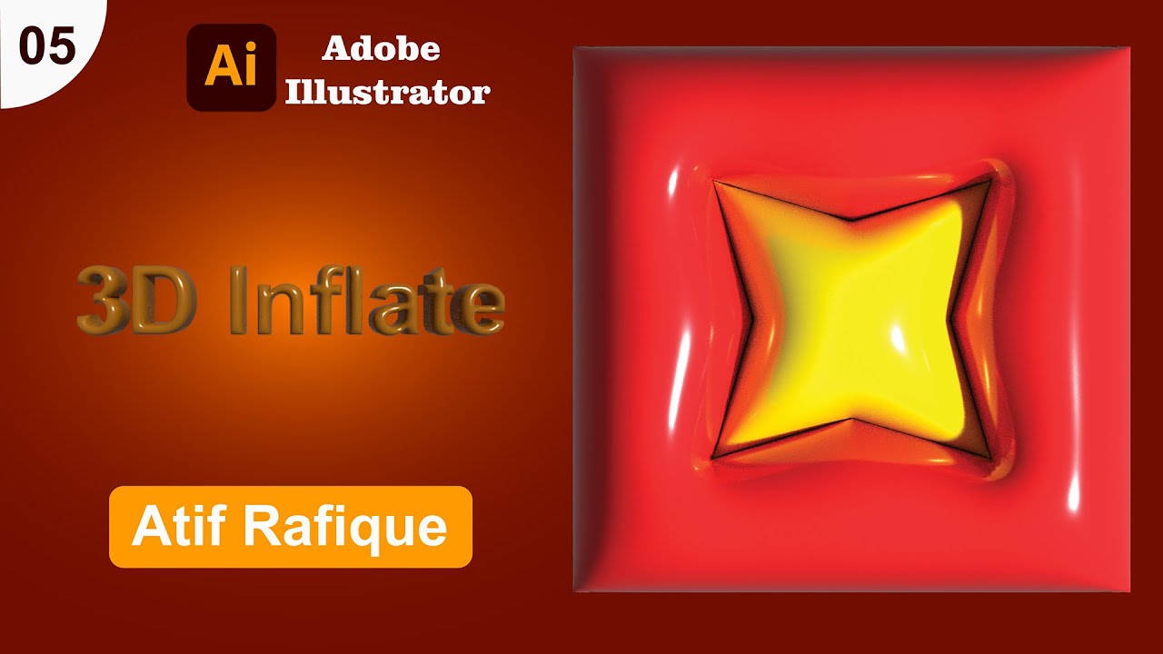 How to Create a 3D Inflate Effect in Adobe Illustrator || Atif Rafique ...
