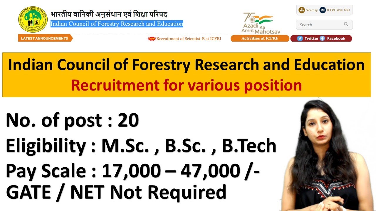 ICFRE Walk In Interview for various Position I Indian Council of ...