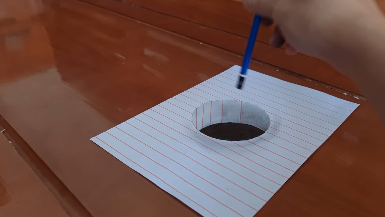 How to Draw a 3D Hole – Realistic Optical Illusion on Paper ️🔥 - YouTube