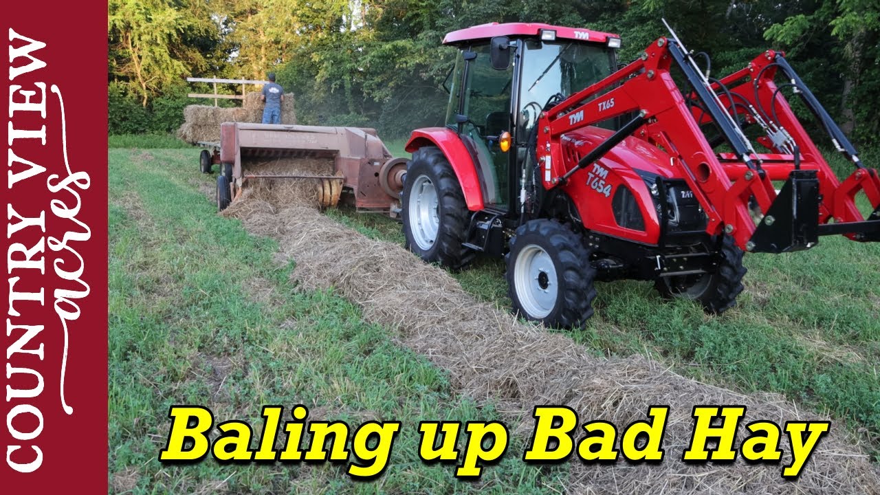 Removing the Bad Hay From the Hay Field - YouTube