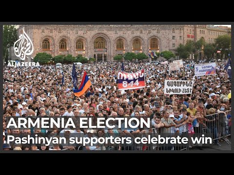 Armenia: Pashinyan supporters celebrate his election in Yerevan