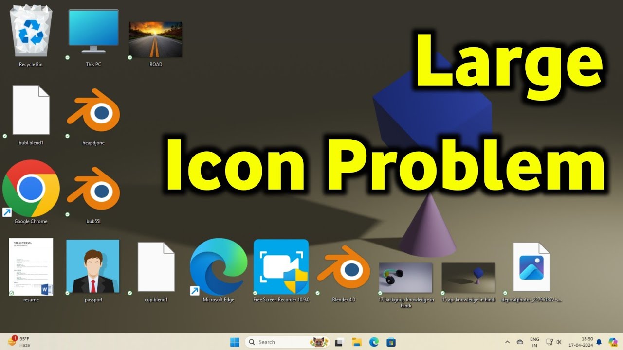 Desktop Icon Large Size | Laptop Big Icon | Computer Ke Icon Ko Chhota ...