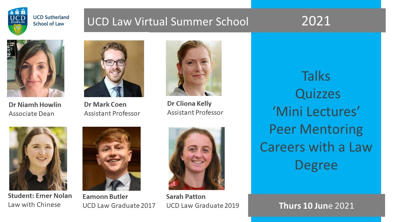 UCD Law Summer School 2021 - YouTube