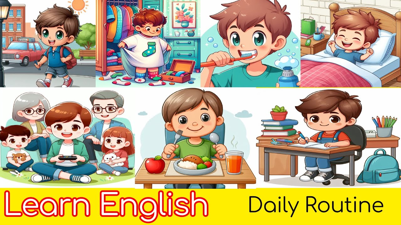 My Day | Daily Routine | Learn English For Kids - Kids vocabulary - YouTube