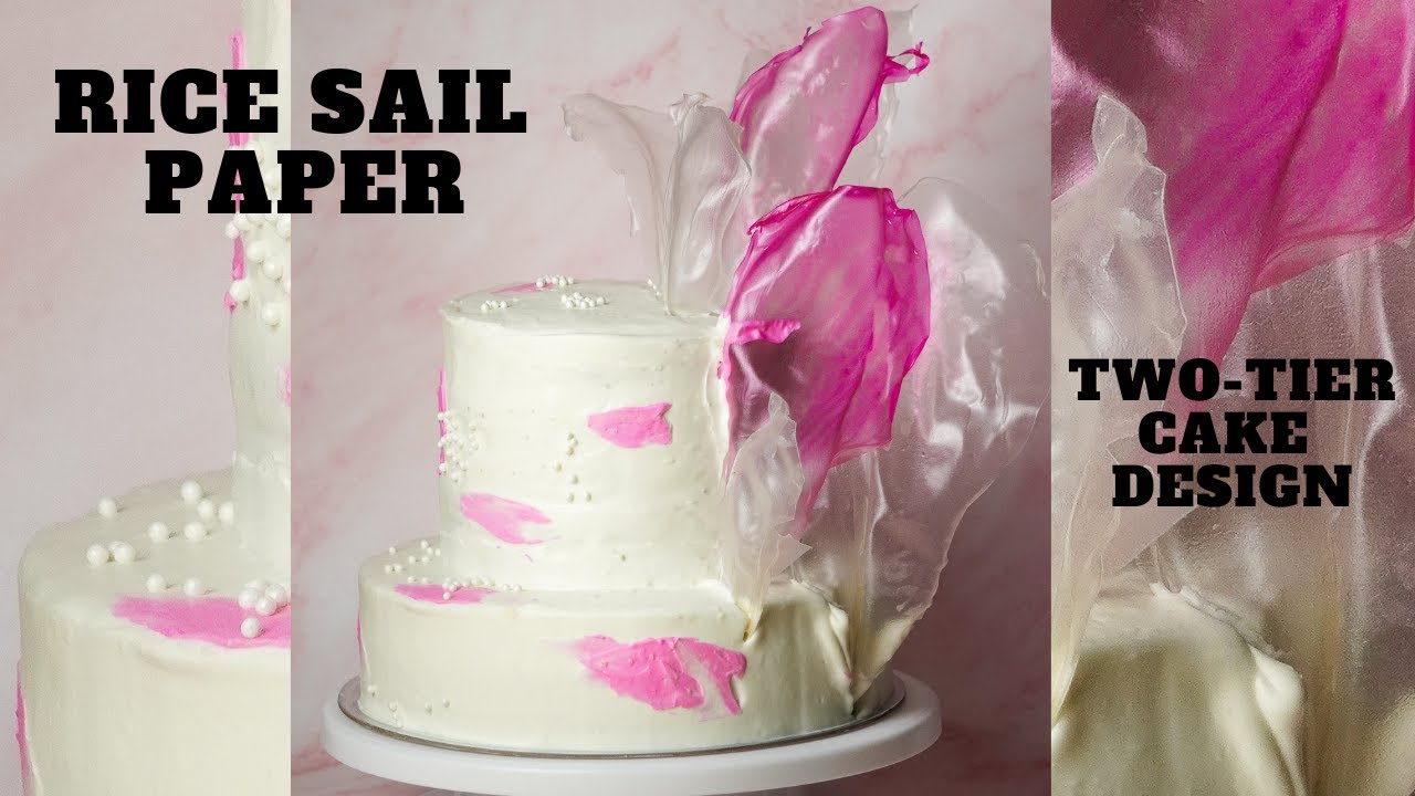 Two tier cake with Rice sail paper design | Chocolate truffle & Red ...