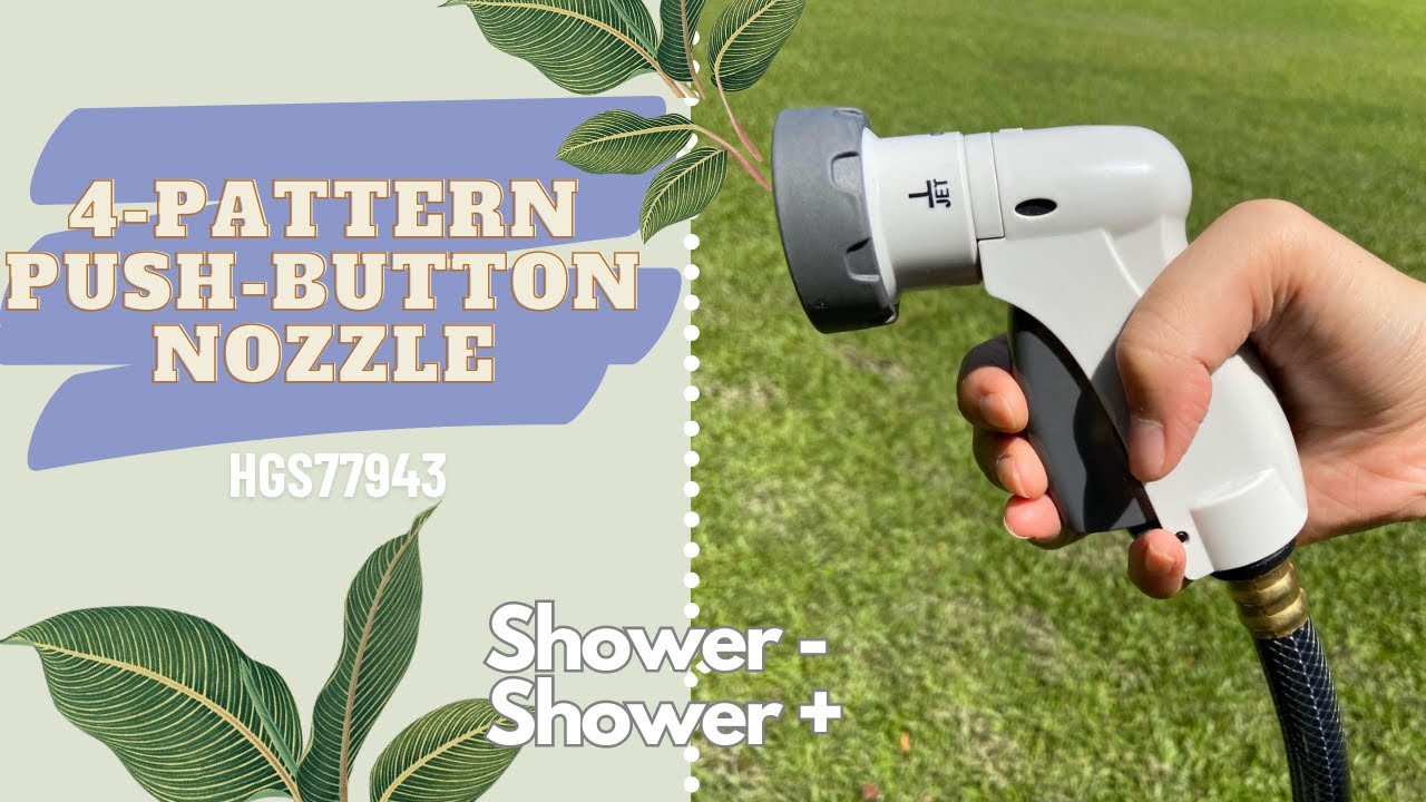 Multifunction Front Push-Button 4-Pattern Hose Nozzle Garden Water Gun ...