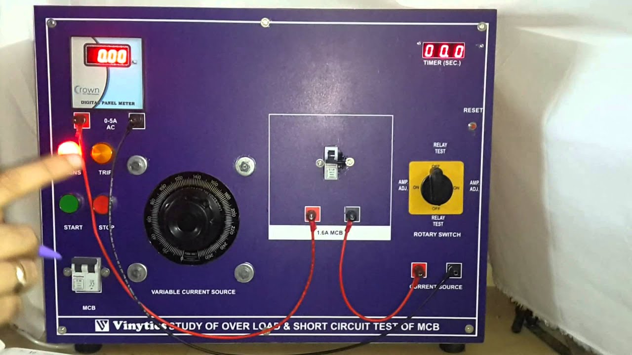 vinytics over load and short circuit test for mcb - YouTube