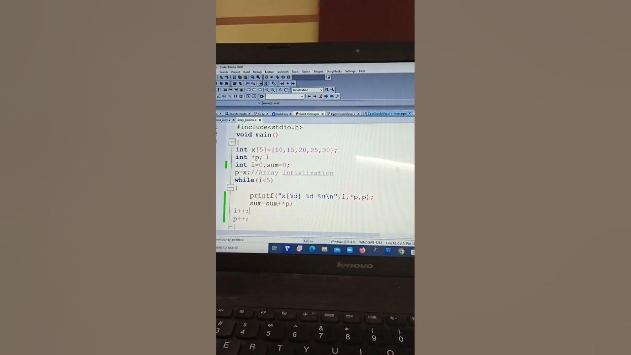 Program Sum Of Array Elements Using Pointers Youtube