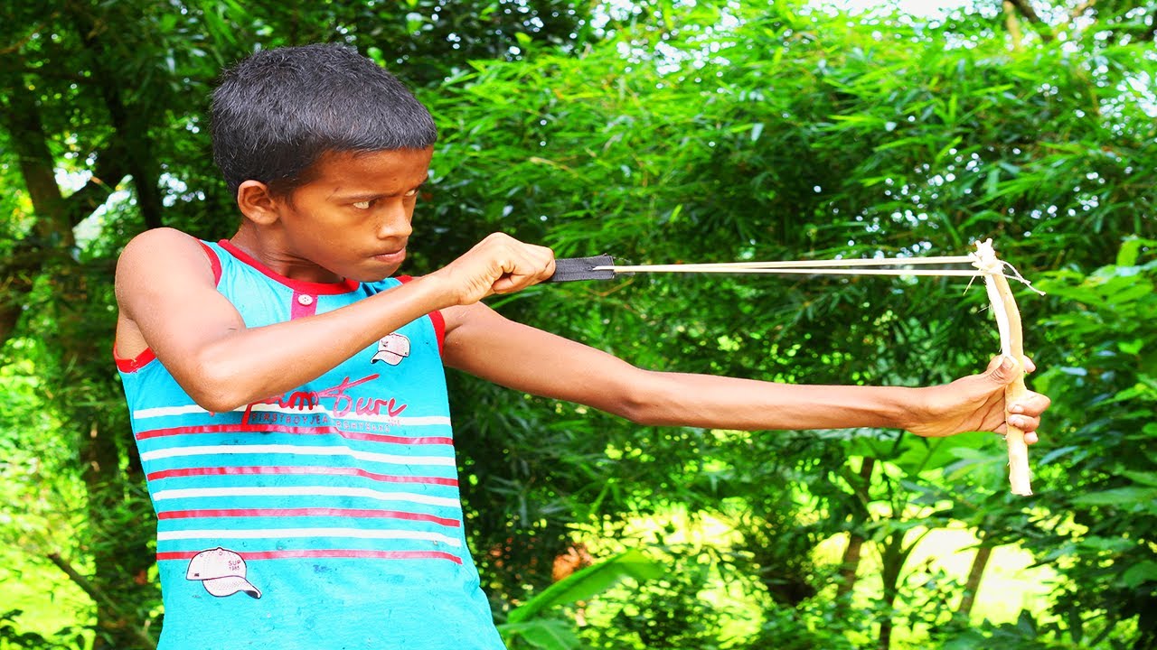 how to make easy crossbow gun at home - making easy bamboo gun at home ...