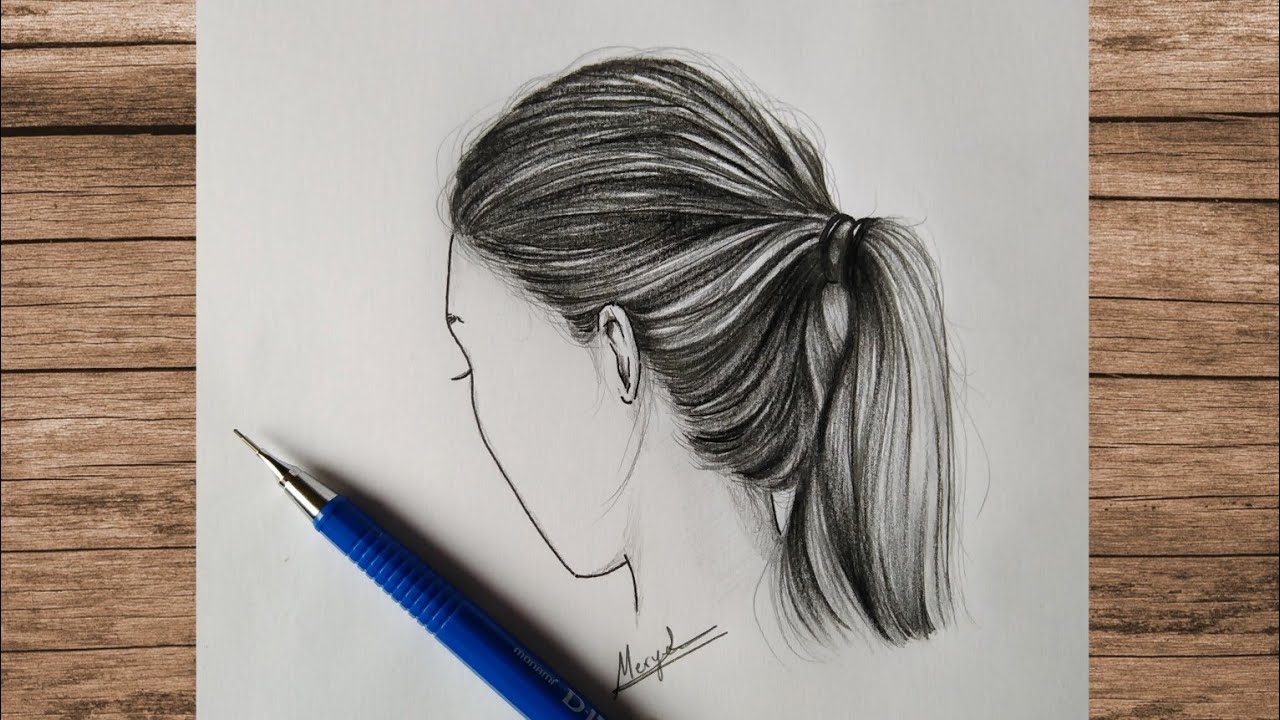 How to draw Realistic Hair step by step with pencil ¦ tutorial for ...