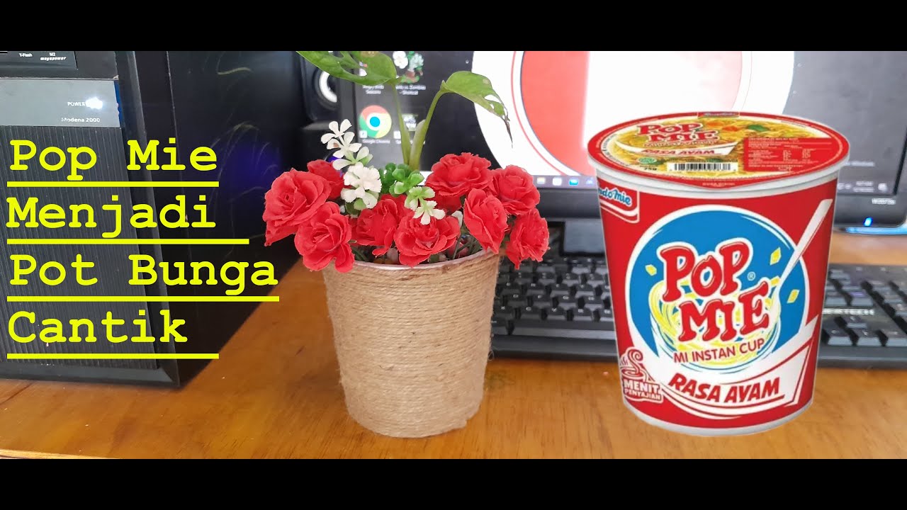 Membuat Pot Bunga dari Kaleng Pop Mie Bekas - YouTube