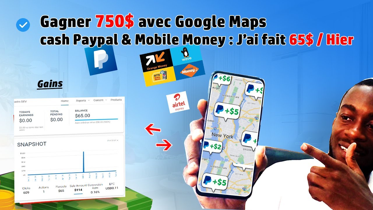 Gagner 750$ avec Google MAP : Gagné 65$ Hier sur Google Map (Gagner ...