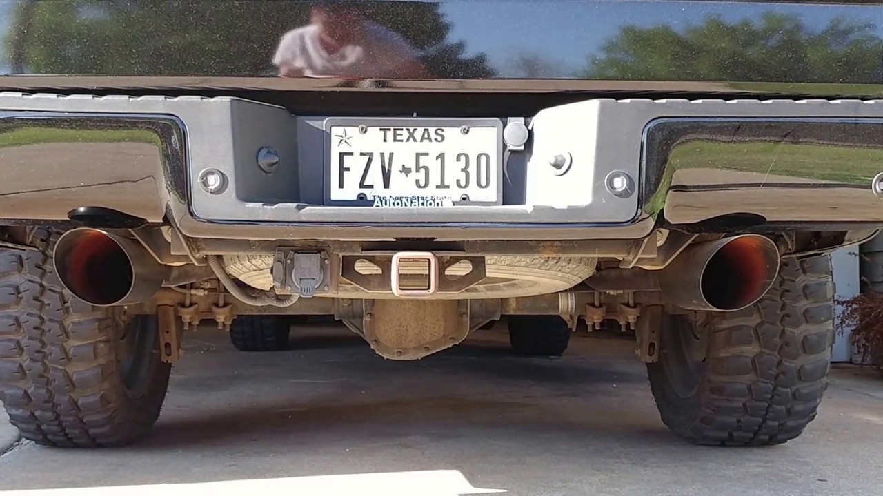 2007 Ford f150 straight pipe with dual 5 inch tips - YouTube