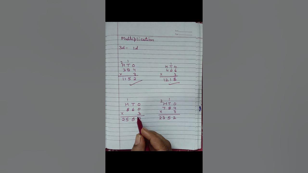 Multiplication 3d to 1d | Class 1st and 2nd - YouTube