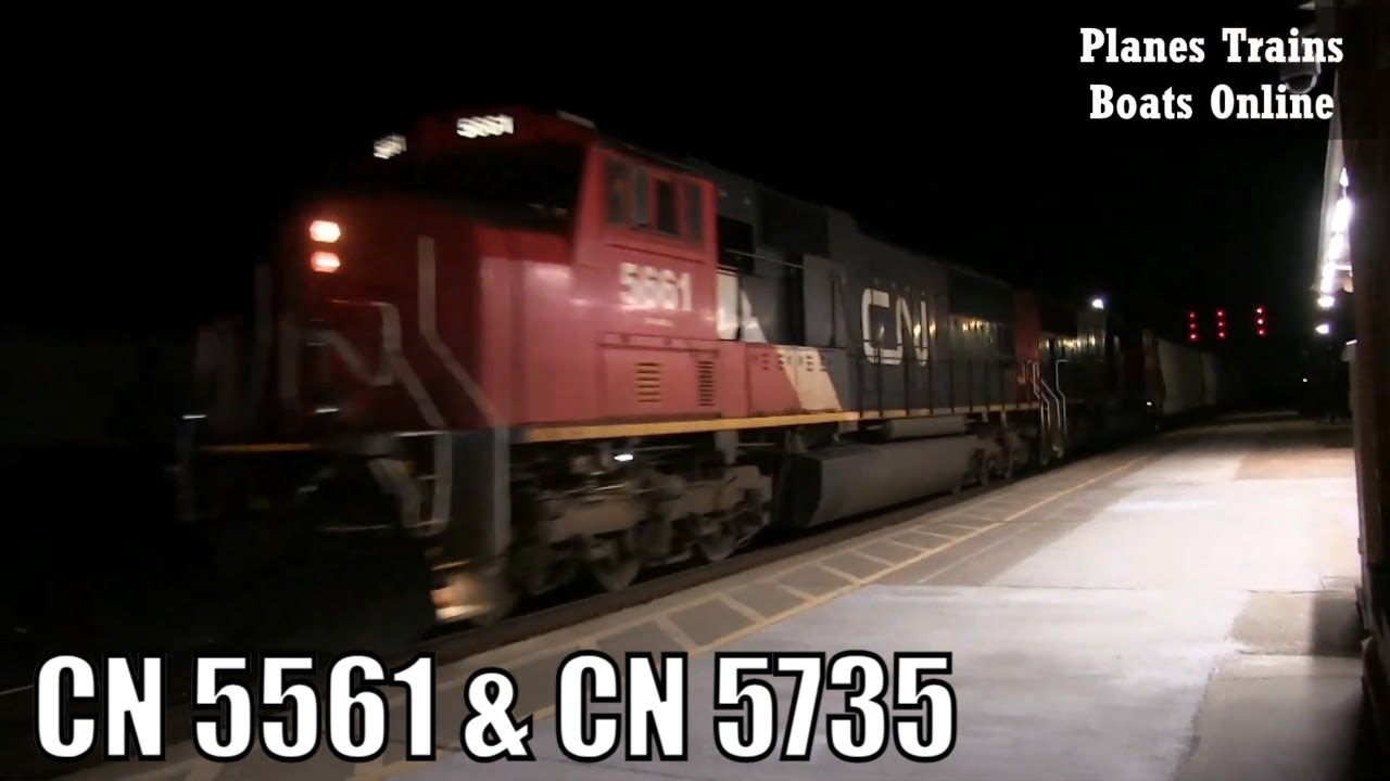CN M396 Manifest Train CN 5561 (SD60F) & CN 5735 (SD75I) Locomotives Strathroy Sub - YouTube