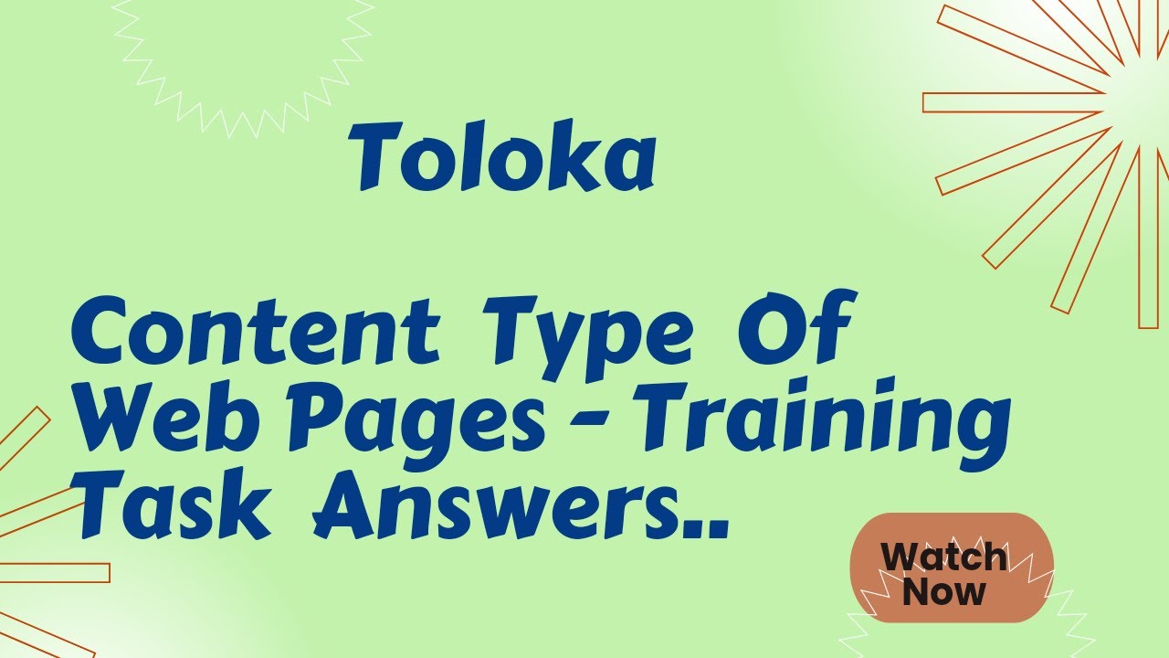 Content Type Of Web Pages - Toloka Training Task Correct Answers - YouTube