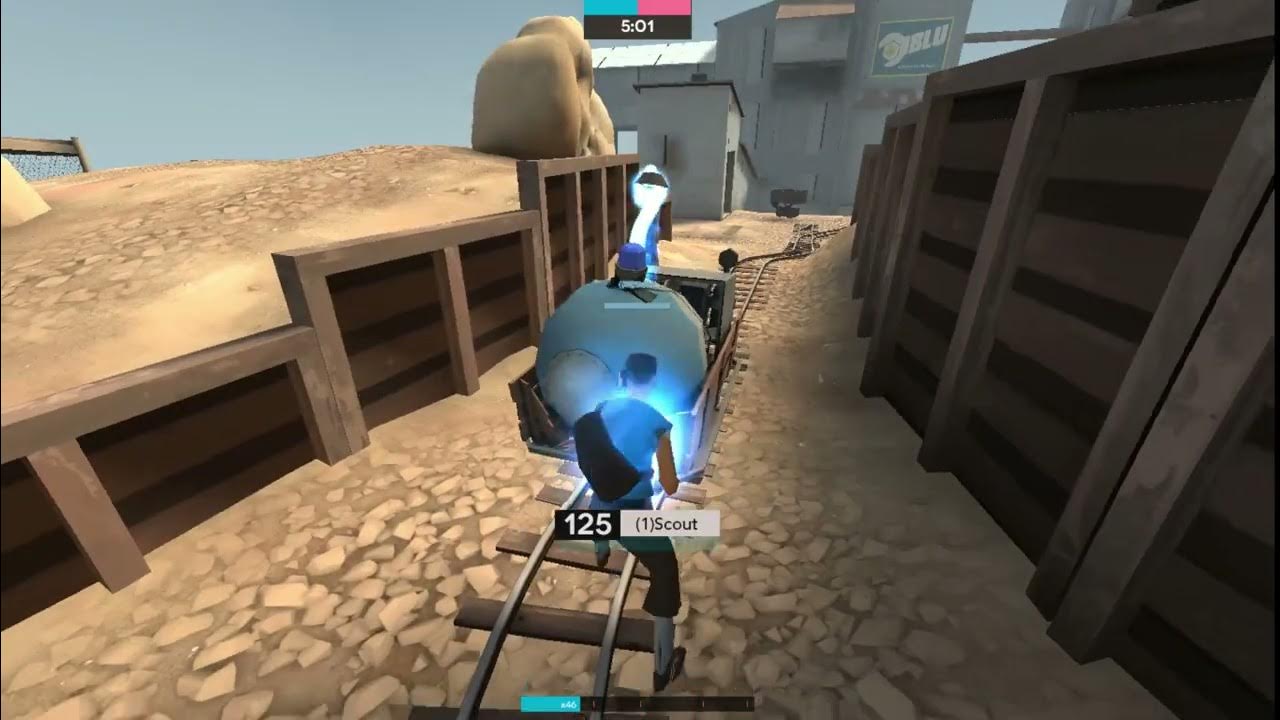 using 23 bots to push the payload cart in tf2 - YouTube