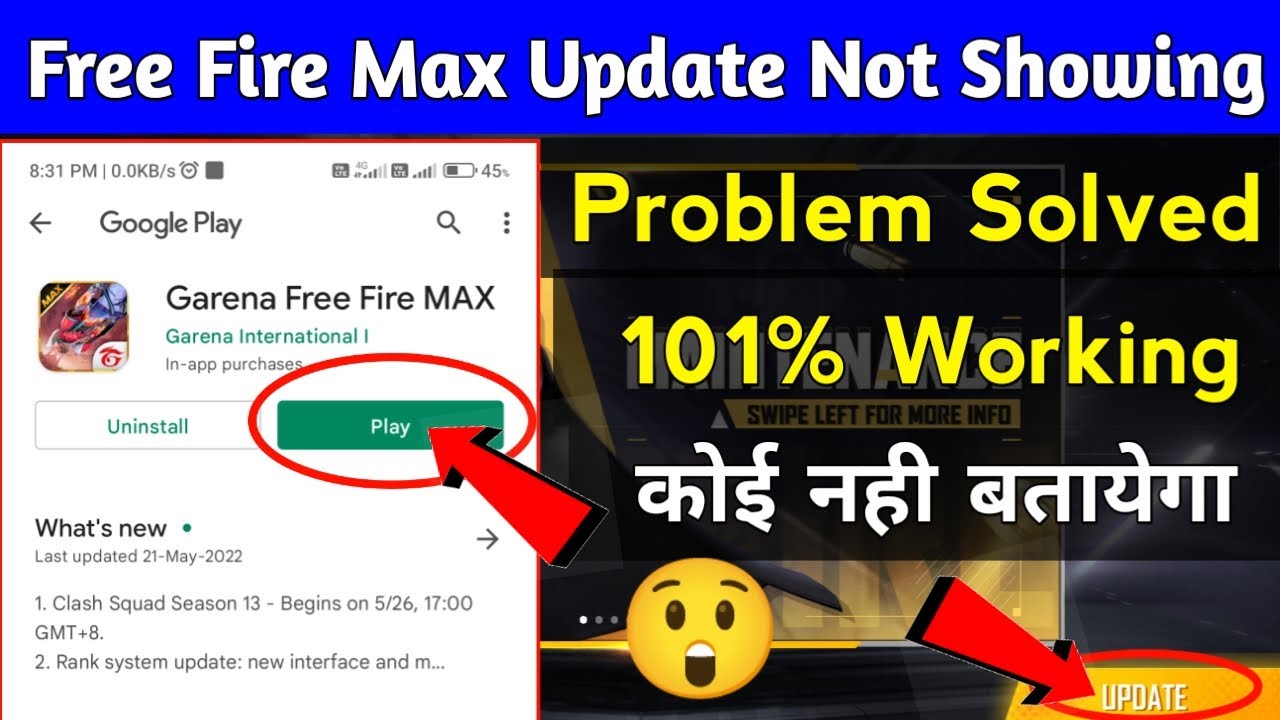 free fire max update not showing in play store | ff max update not ...