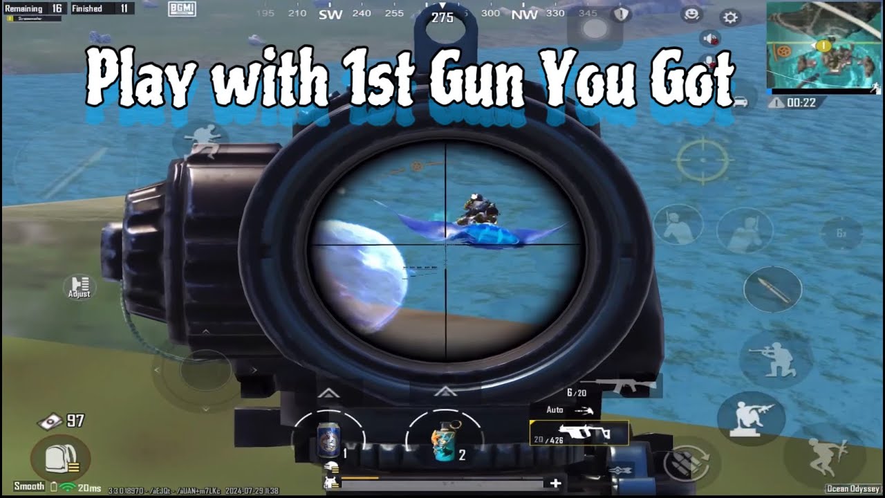 Solo vs Squad with Challenge of Play with 1st Gun you Got - YouTube