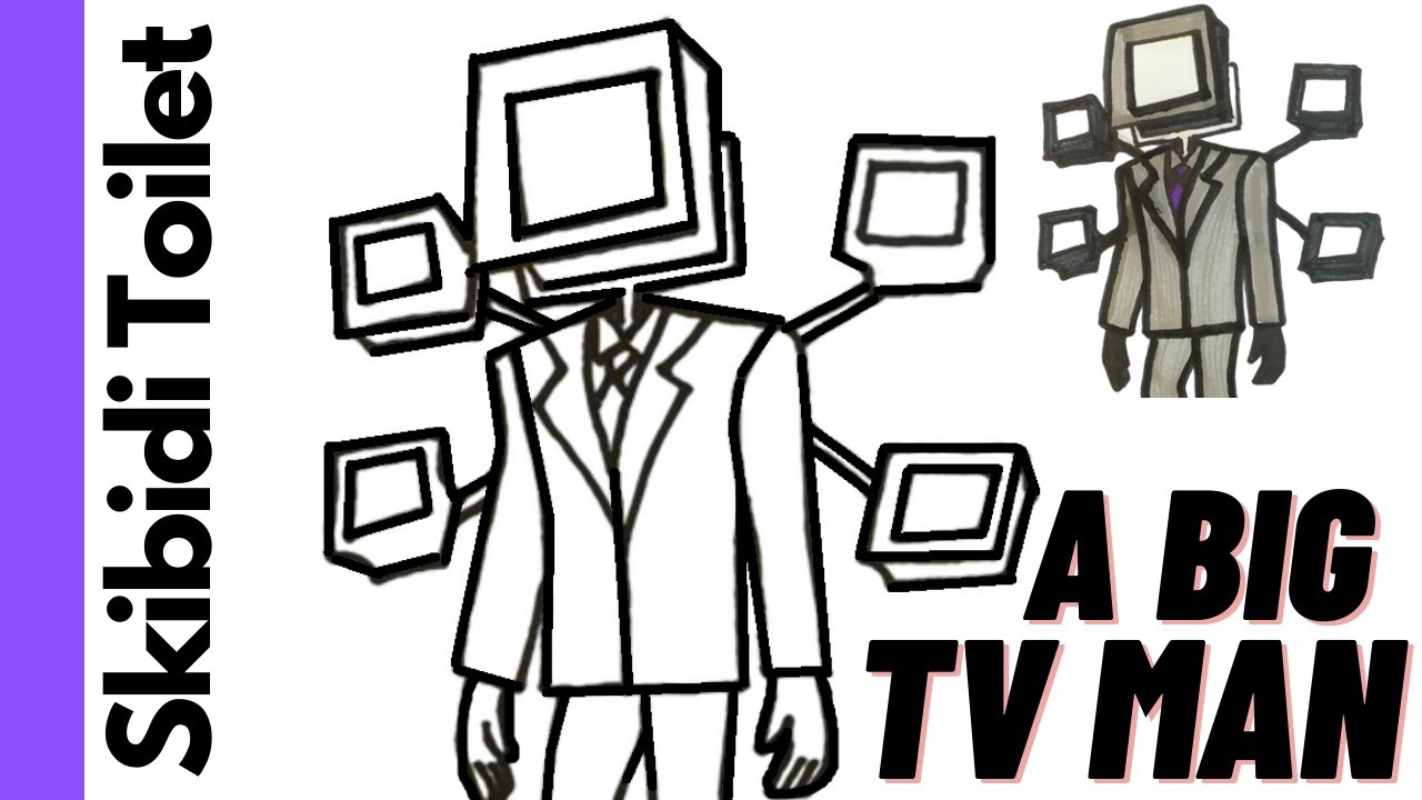 How To Draw a Big TV Man from Skibidi Toilet,Drawing and Coloring - YouTube