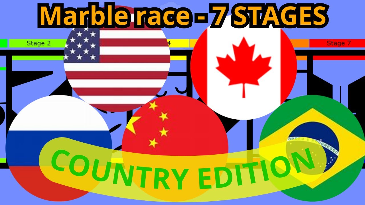 Marble race (7 stages), COUNTRY EDITION: BATTLE BETWEEN THE 5 BIGGEST ...