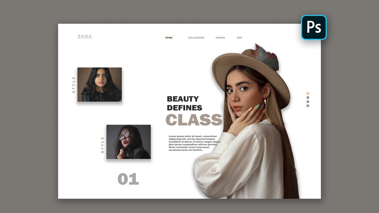 Beauty Defines Class UI Design In Photoshop ( UI/UX ) - YouTube
