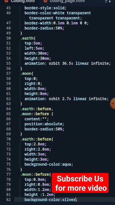 How To Make A Solar System By Html And Css Css Htmlcss Coding Html Code Youtube