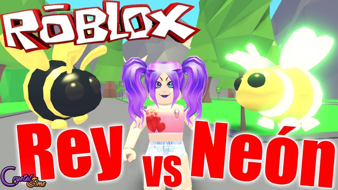 UNA ABEJA NEÓN VS UNA ABEJA REY | ADOPT ME ROBLOX | CRYSTALSIMS - YouTube