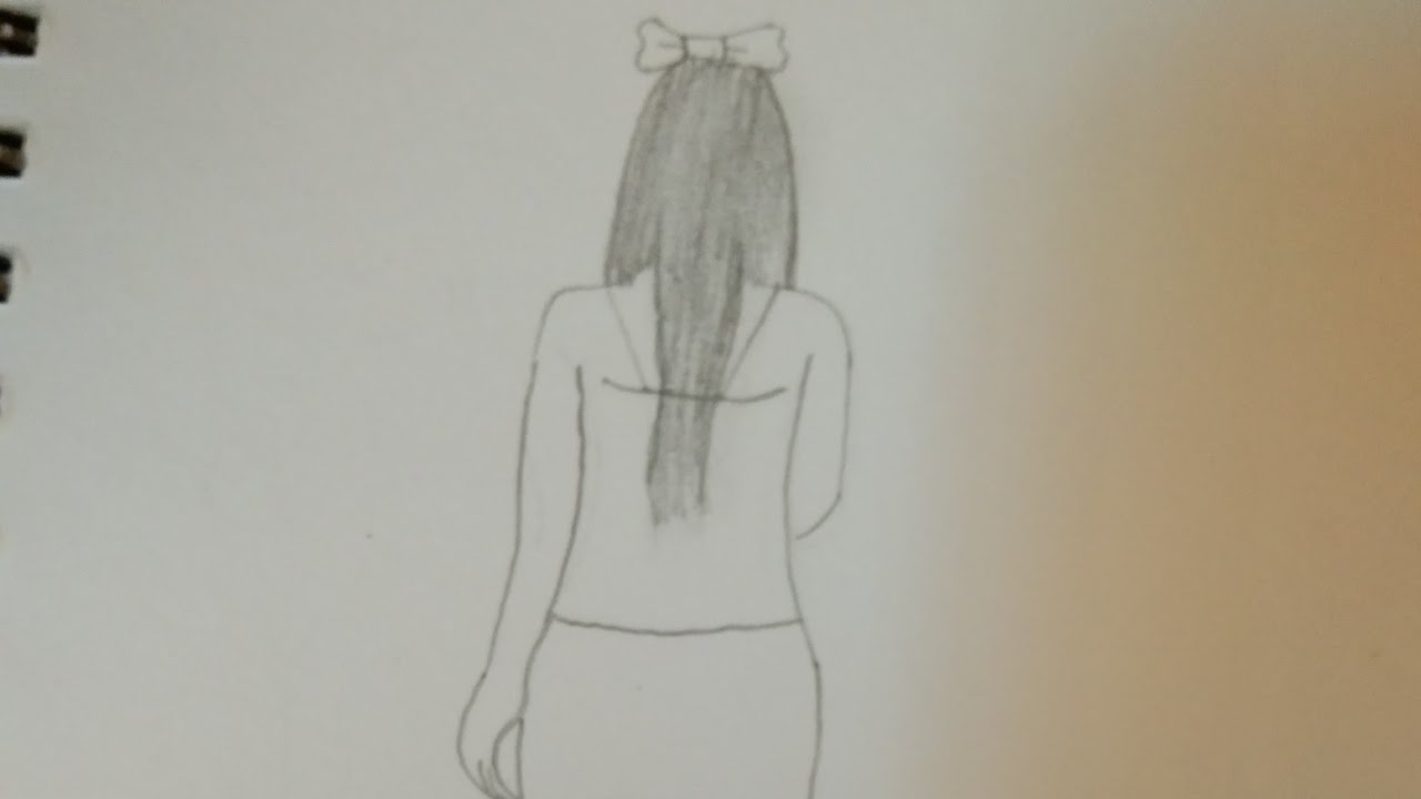 very easy girl drawing tutorial for beginners, pencil drawing of girl ...