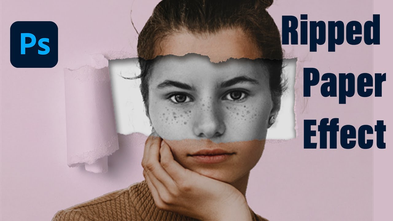 How To Create Ripped Paper Portrait Effect Photoshop Cc Tutorials
