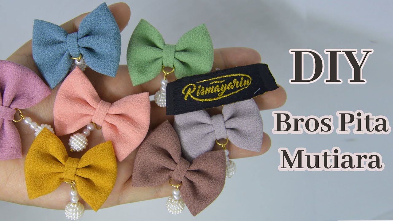 DIY Tutorial Cara Membuat Bros Pita Juntai Mutiara - YouTube